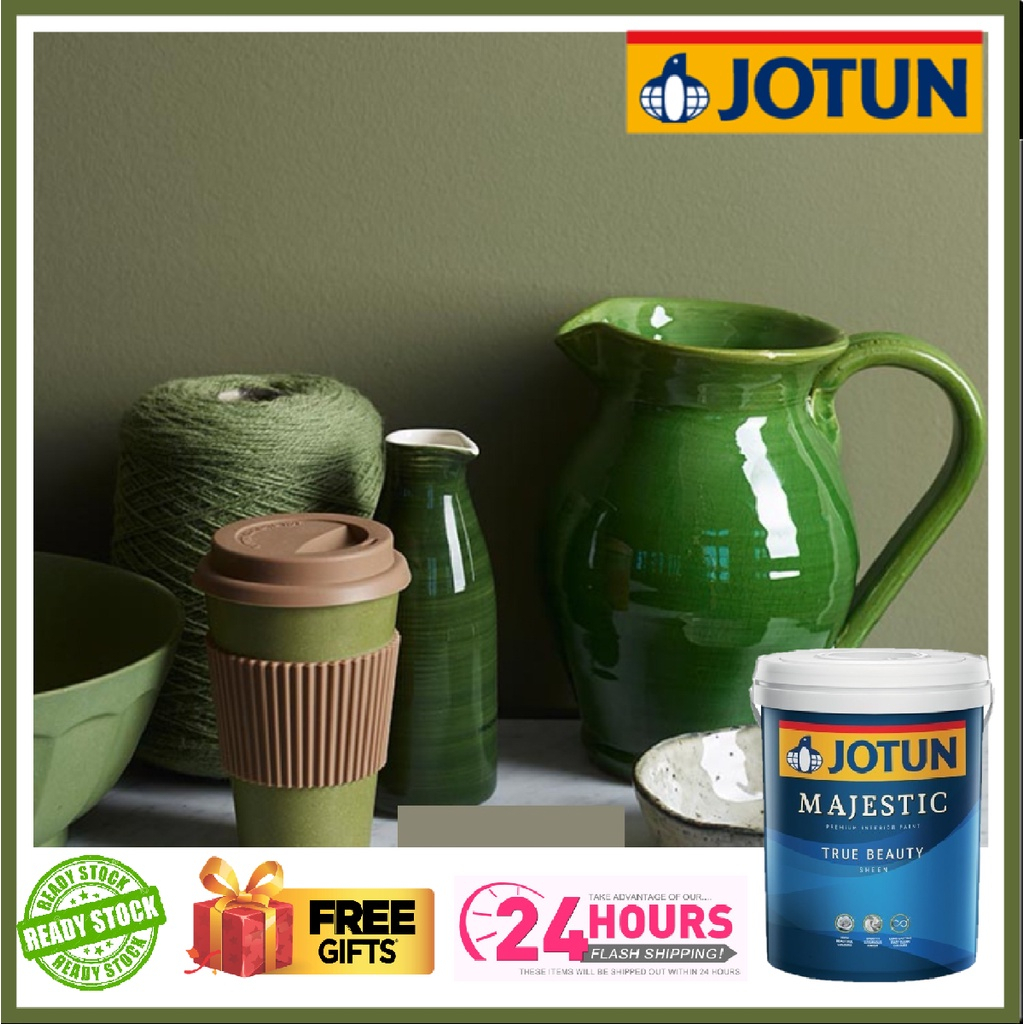 JOTUN 15L 8469 GREEN LEAF Majestic True Beauty Sheen /Cat Dalam Kilat ...