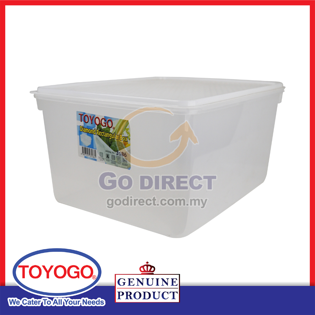 4 X TOYOGO 17L Diamond Container Reusable Food Grade Tupperware Storage ...