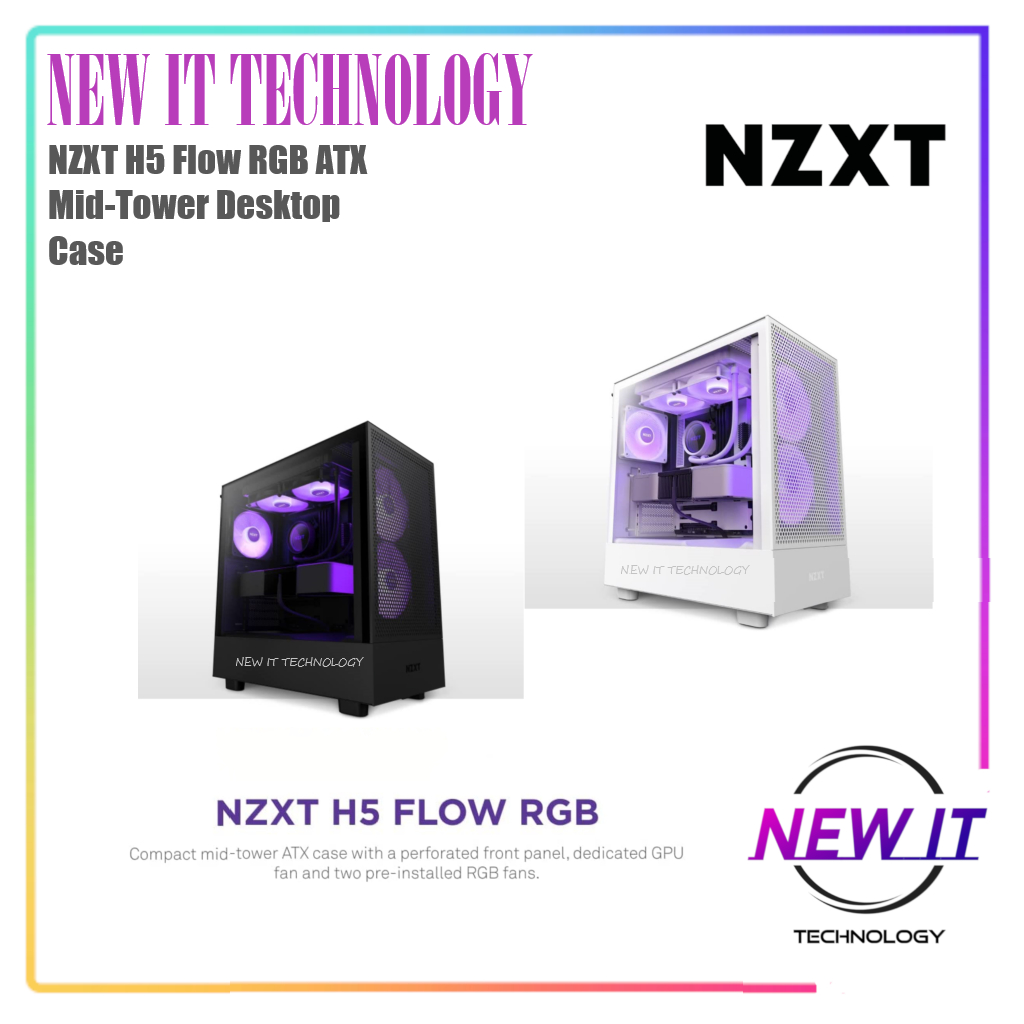 NZXT H3 FLOW MATX & H5 Flow & H5 Flow RGB ATX Compact Mid-tower Desktop ...