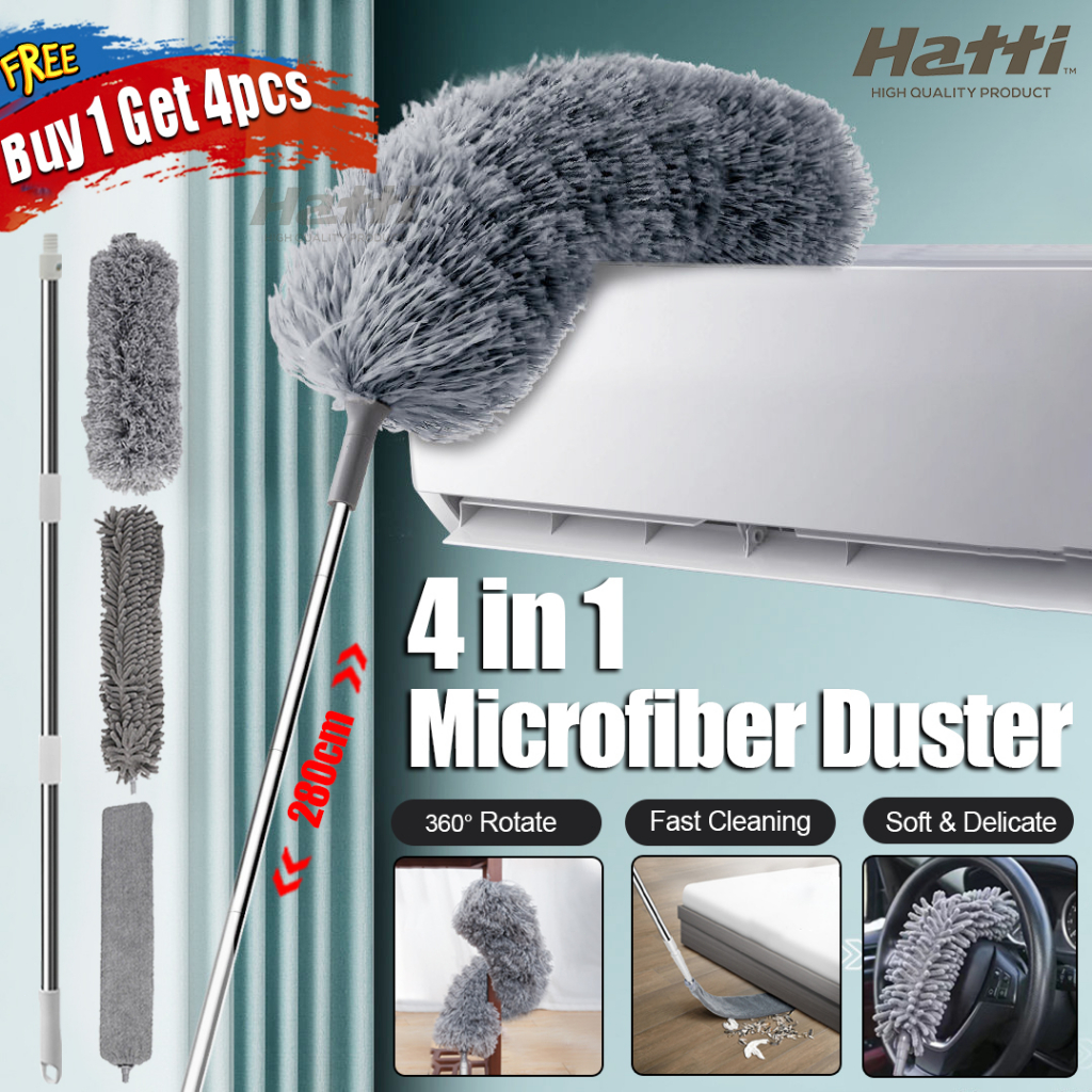 280CM Long Microfiber Duster Extendable Feather Duster Fan Cleaner ...