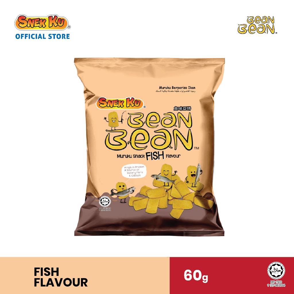 Snek Ku Bean Bean Fish Flavoured Snacks (60g) | Shopee Malaysia