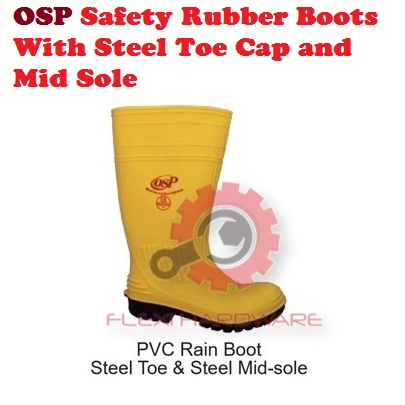 High Quality OSP Safety Rubber Boots With Steel Toe Cap and Mid Sole ...