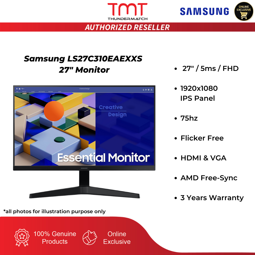 Samsung LS27C310EAEXXS 27" Monitor | 5ms | FHD | IPS Panel (75Hz ...
