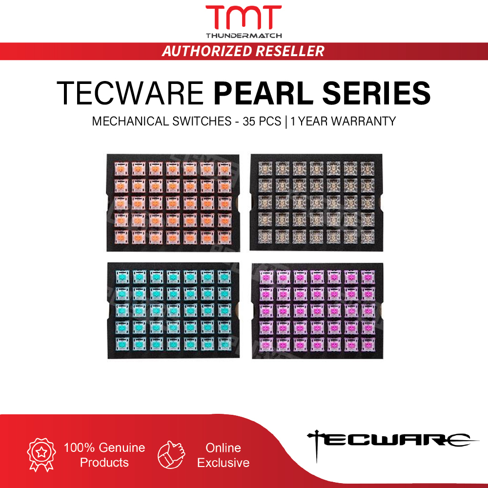 Tecware Pearl Series Mechanical Switches 35pcs - (Pearl Teal/Purple ...