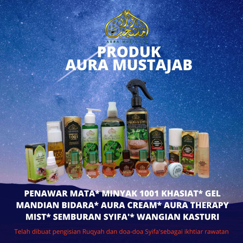 Minyak 1001 Penawar Mata Aura Cream Aura Mist Mandian Bidara Kasturi Kijang Hitam Putih Kijang ...