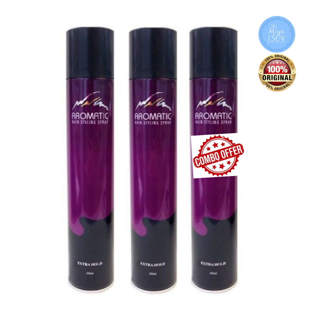 [BUNDLE SPECIAL] ( 3pcs ) - AROMATIC Styling Hair Spray Extra Hold ...