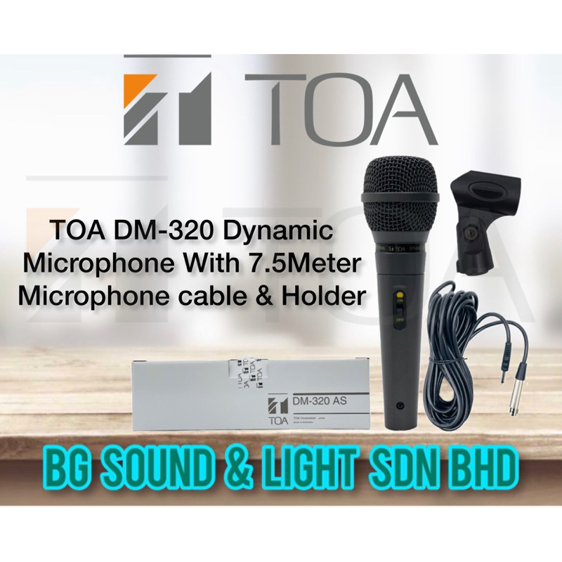 TOA Microphone AZAN DM-320 Dynamic Mircophone With 7.5 Meter Microphone ...