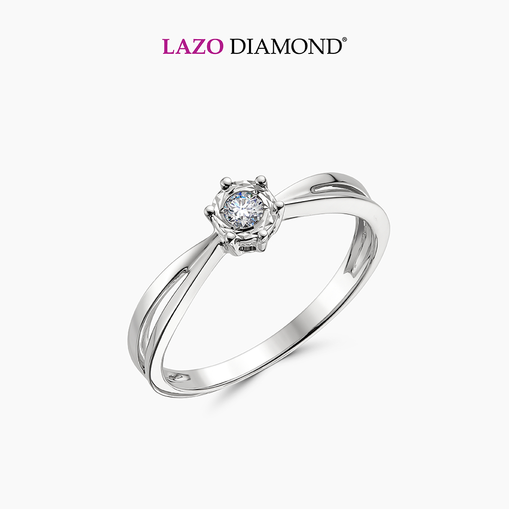 LAZO DIAMOND The Miracle Twist Tapered Solitaire Diamond Ring in 9k ...