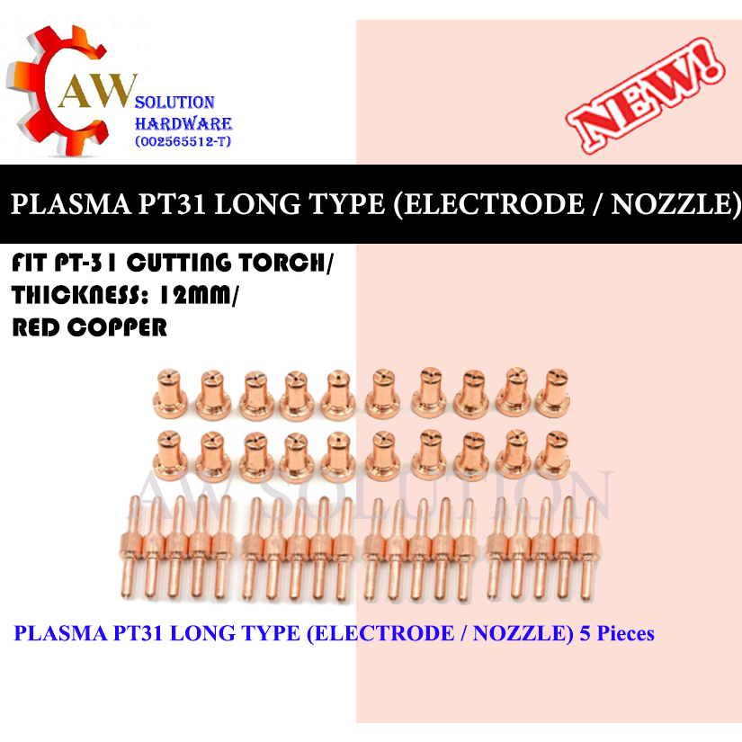 PLASMA PT31 LONG TYPE (ELECTRODE / NOZZLE) 5 Pieces | Shopee Malaysia