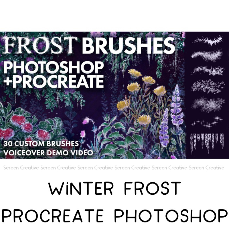 P478 Winter Frost Brushes for Photoshop and Procreate (Icy textures ...