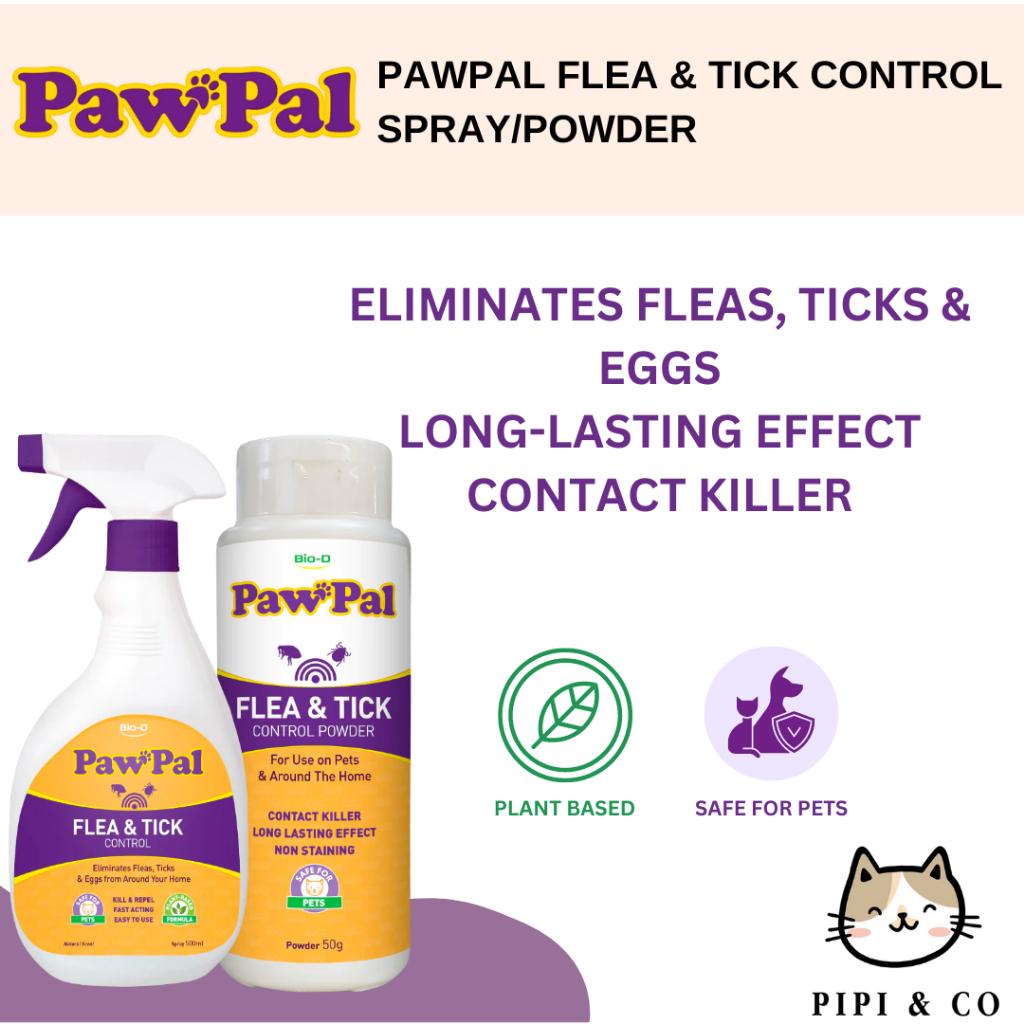PAWPAL FLEAS & TICK CONTROL SPRAY AND CONTROL POWDER SAFE FOR PETS FLEA PREVENTION | Shopee Malaysia