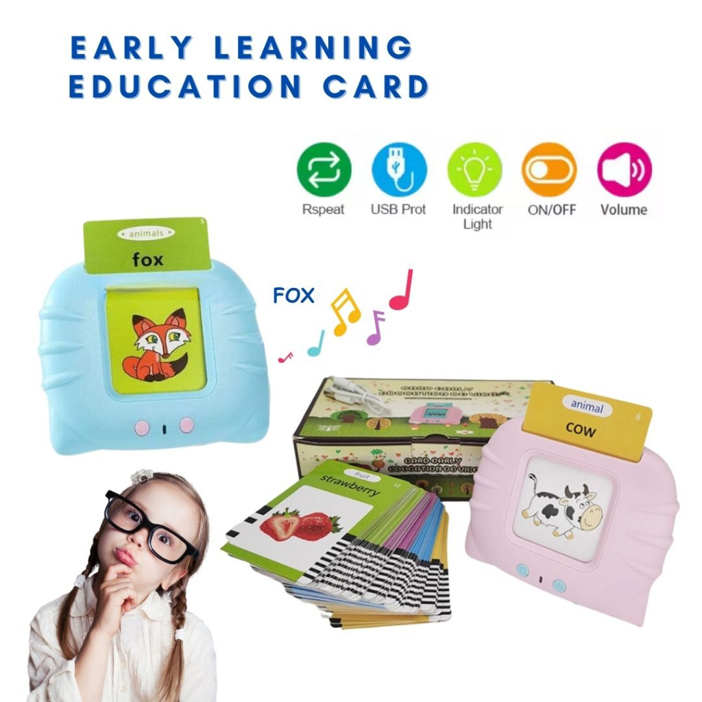 Early Education Learning Toys Flash Cards Reader Gift For Kids | Shopee ...