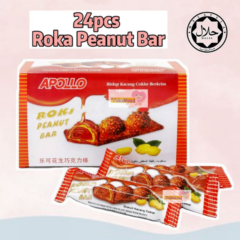 Apollo Roka Peanut Bar Wafer 24pcs x 18g (A1080) | Shopee Malaysia