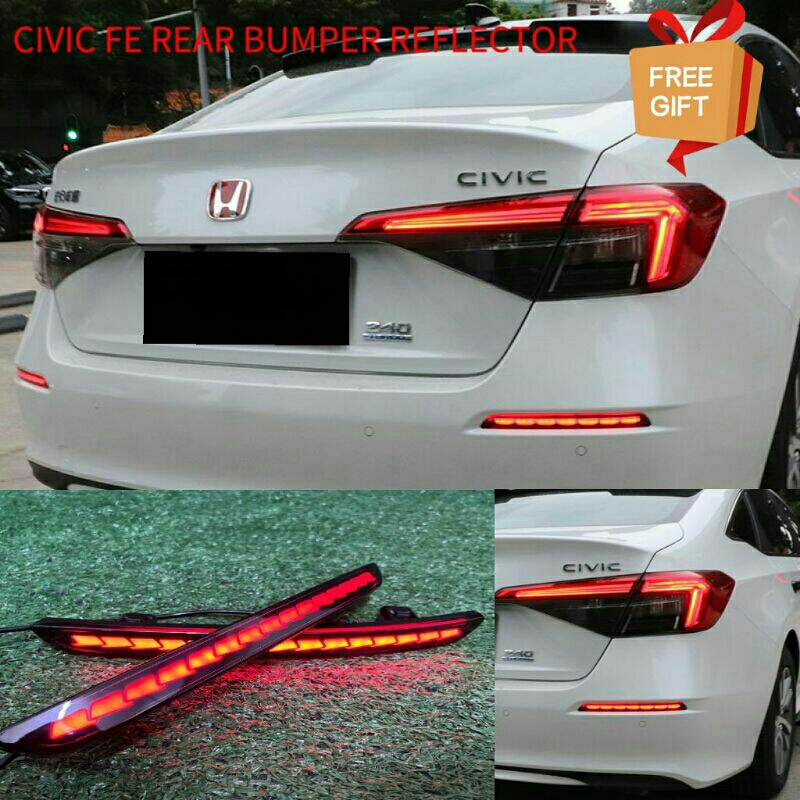HONDA CIVIC FE REAR BUMPER REFLECTOR LIGHT LED RED/SMOKE | Shopee Malaysia