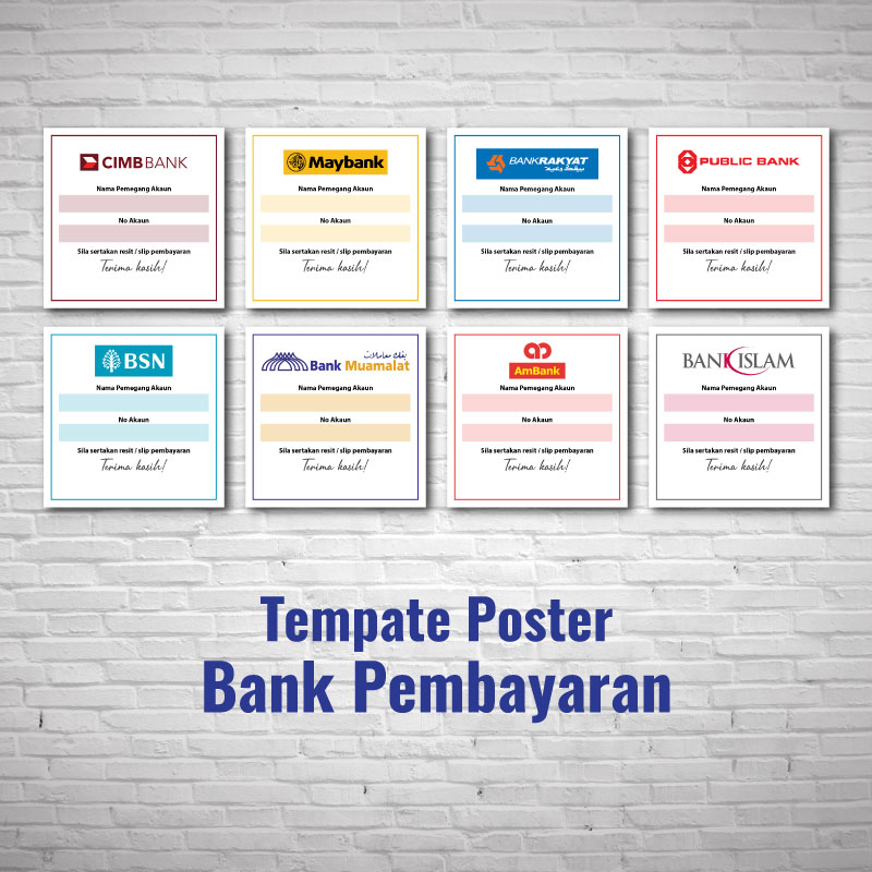 Template Poster Pembayaran Bank Untuk Socmed | Shopee Malaysia