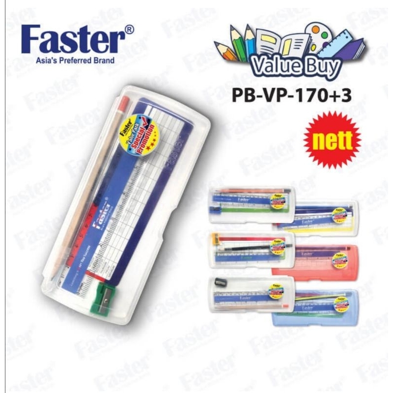 Faster 5 in 1 Pencil Set Value Pack Set Murah PB-VP-170+3 | Shopee Malaysia
