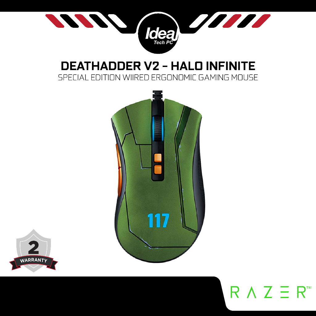 Razer DeathAdder V2 HALO INFINITE Edition | Wired Ergonomic Gaming ...