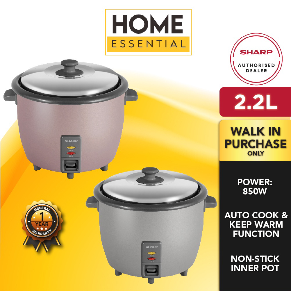 Sharp 2.2L Conventional Rice Cooker KSH228SPK | KSH228SSL | Non-Stick ...