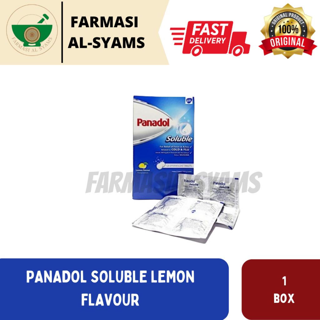 PANADOL SOLUBLE LEMON FLAVOUR 1 BOX - 120 EFFERVESCENT TABLETS | Shopee ...