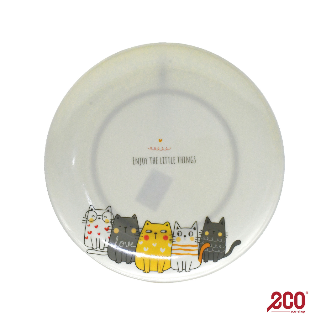 Eco Shop Melamine Ware Dinner Plate with Cartoon Cat Prints (25cm) - AE ...