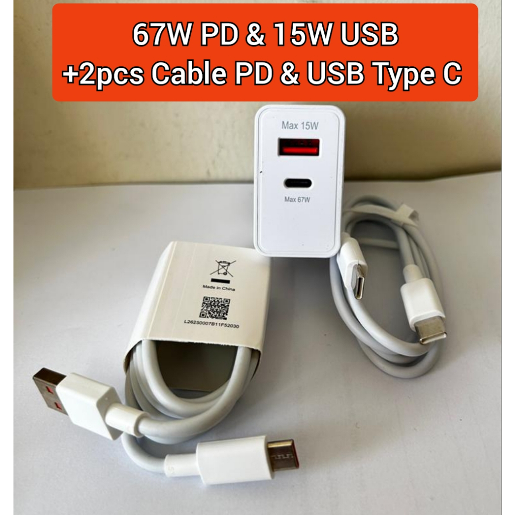 67w Fast Charger PD C To C Adapter With PD Cable Support Quick Charge Fast Charging | Shopee ...