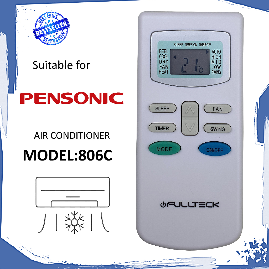 BEST QUALITY PENSONIC Aircond Remote Control MODEL:806C | Shopee Malaysia