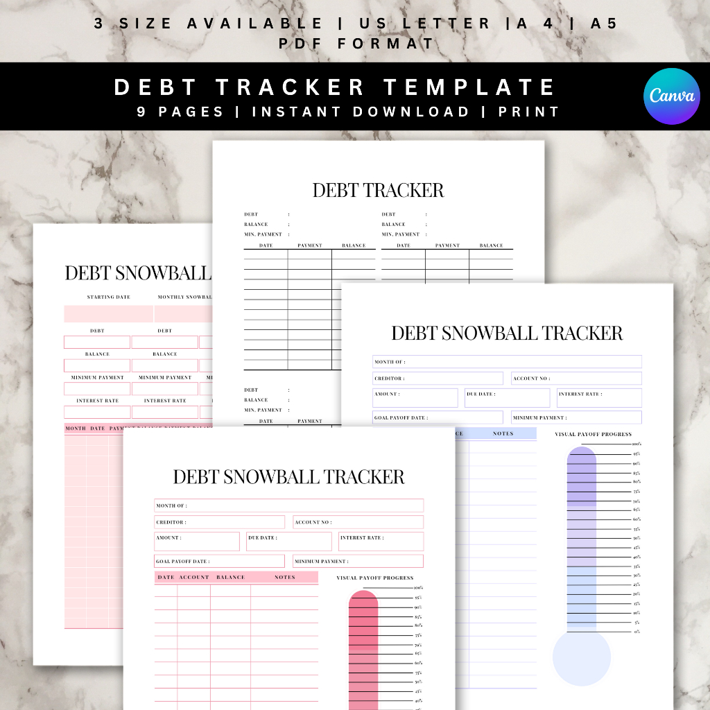 Debt Payment Tracker Printable Debt Payoff Log Monthly Debt Tracker PDF ...