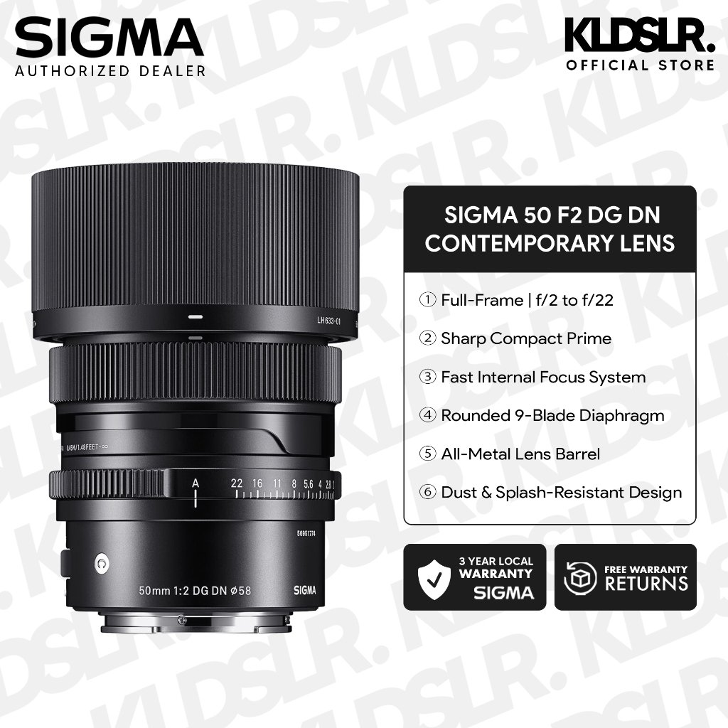 Sigma 50mm F2 DG DN Contemporary Lens (Sony E) (3 Years Sigma Malaysia ...