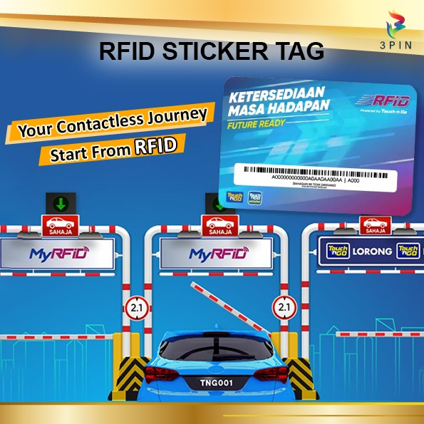 Ready Stock Touch n Go Self-Fitment (DIY) RFID Tag Sticker Toll RFID ...