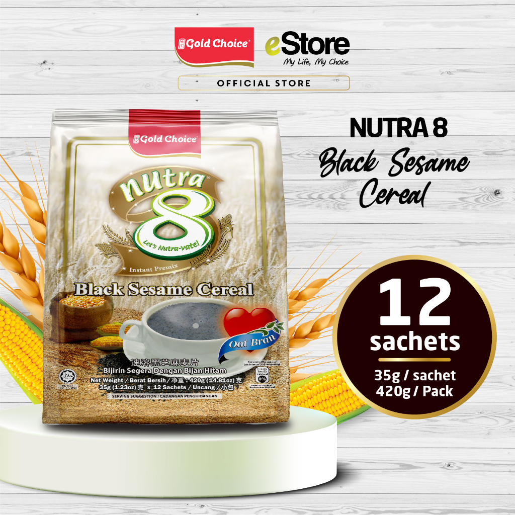 GOLD CHOICE NUTRA 8 Black Sesame Cereal - (35g X 12'S) | Shopee Malaysia