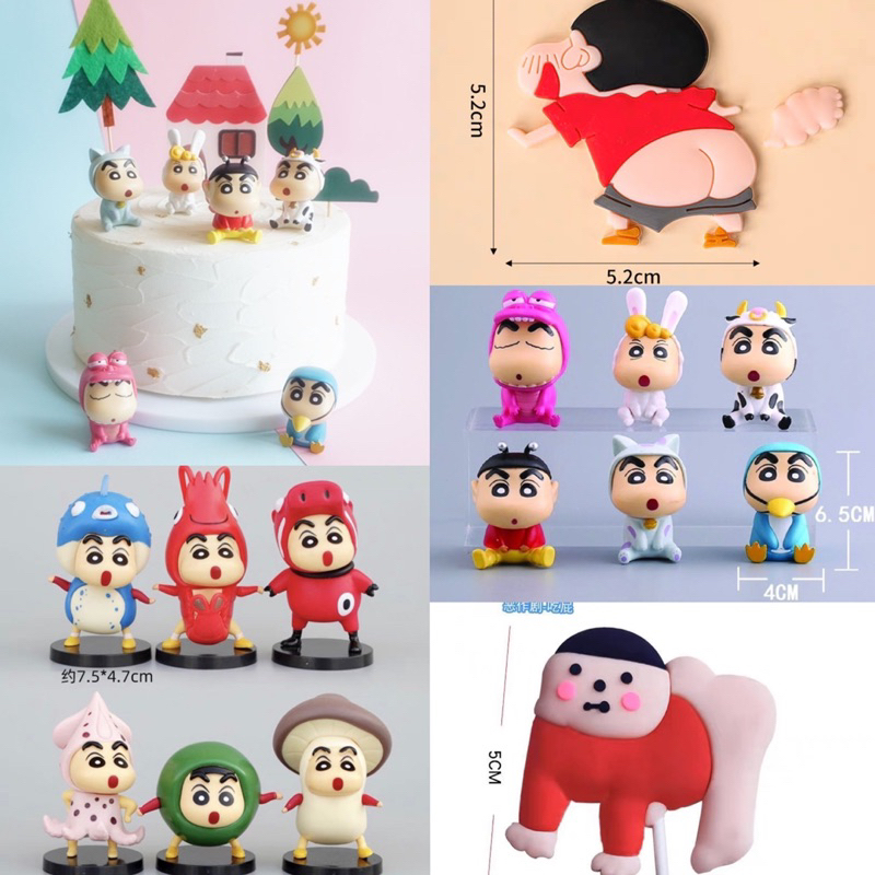 Crayon Sin Chan 6pcs set Mini Figure Cake Decoration Topper Shin-Chan ...
