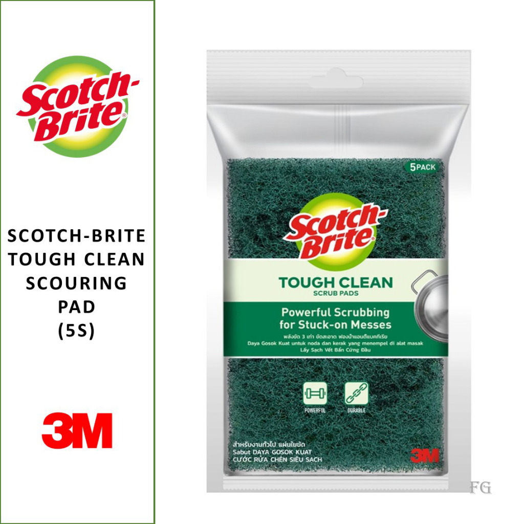 SCOTCH-BRITE TOUGH CLEAN SCOURING PAD 5S | Shopee Malaysia