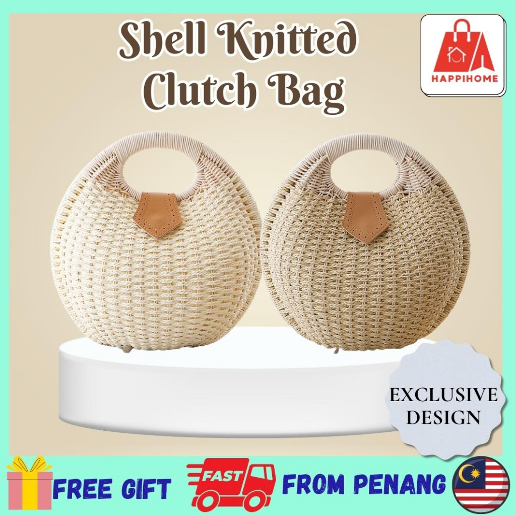 Knitted Straw Woven Weave Wedding Bag Aesthetic Tote Bag Anyaman ...