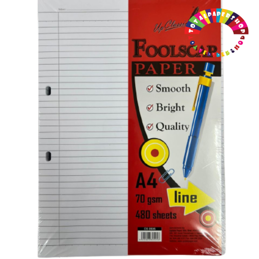 Foolscap Paper 480sheets 70gsm WITH HOLD/Kertas Kajang A4 / Test Pad ...