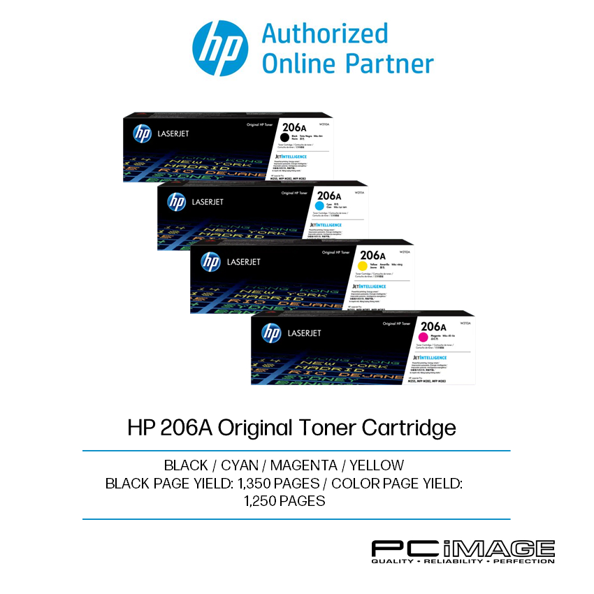 HP 206A ORIGINAL LASERJET TONER CARTRIDGE (Black / Cyan / Yellow ...