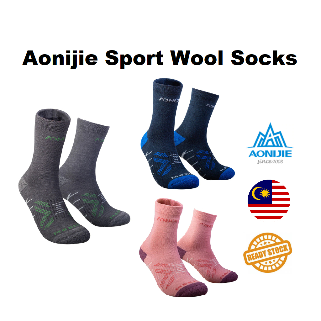 AONIJIE SPORT WOOL SOCKS HIGH CUT RUNNING HIKING MARATHON OUTDOOR SPORT ...