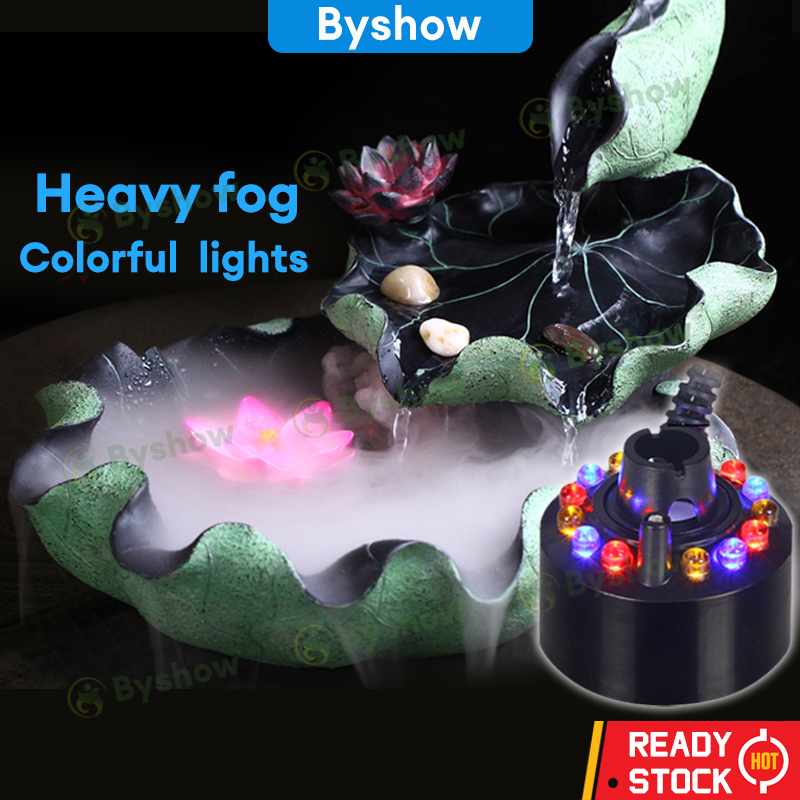 【Byshow】Colorful 12-LED Air Mist Maker for Water Fountain and Pond ...