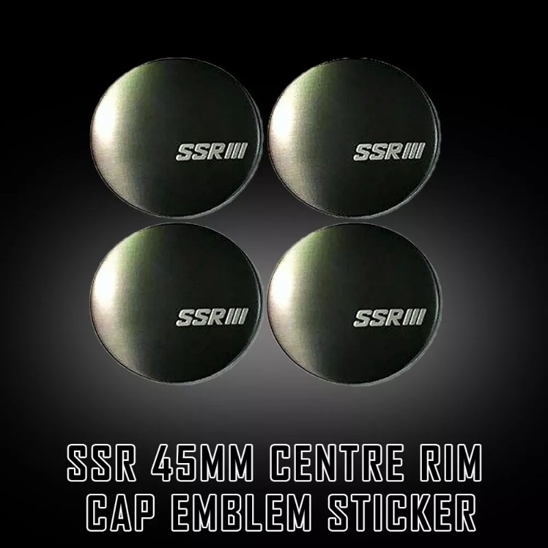 🔥4pcsx45mm SSR(Black) Center Rim Cap Car Emblem Sticker🔥 type c sp3 ...