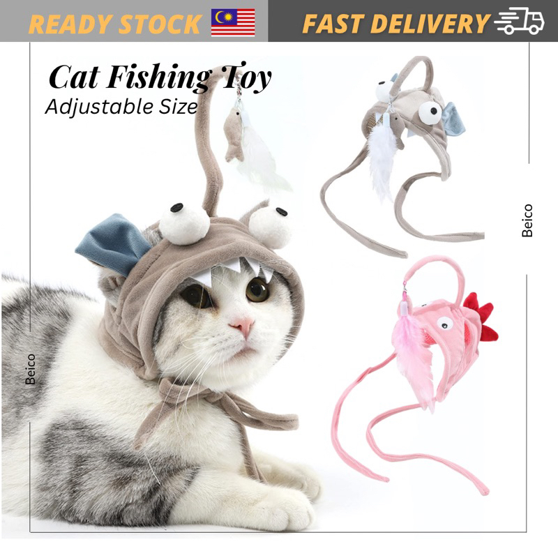 Head Mounted Cat Headgear Self-Service Adjustable Size Cat hat Feather ...