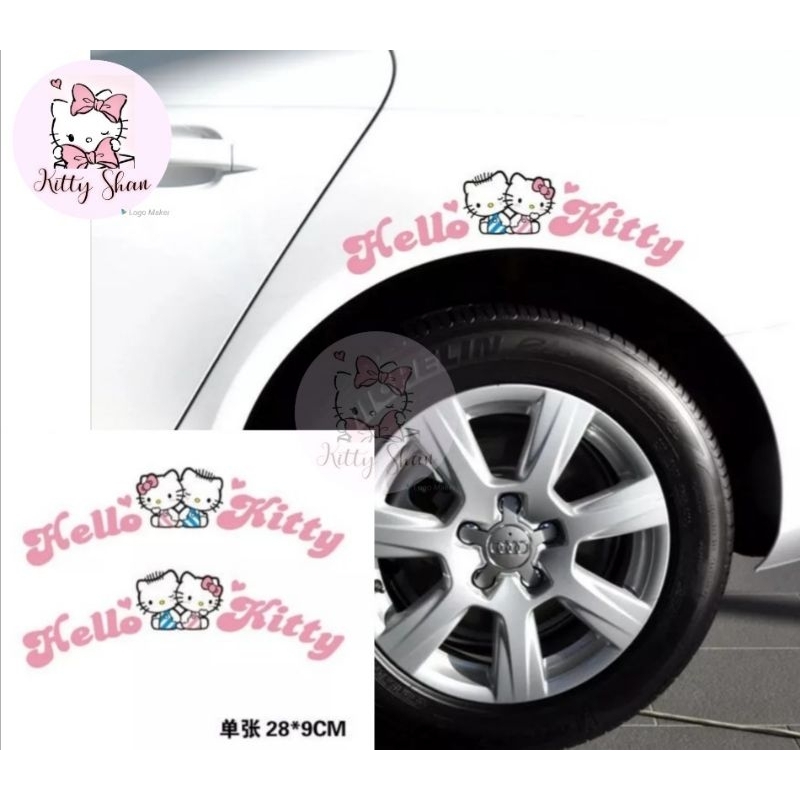 2pcs/set 28cmx9cm Hello Kitty Car Sticker Rear Wheel Body Decals Vinyl ...