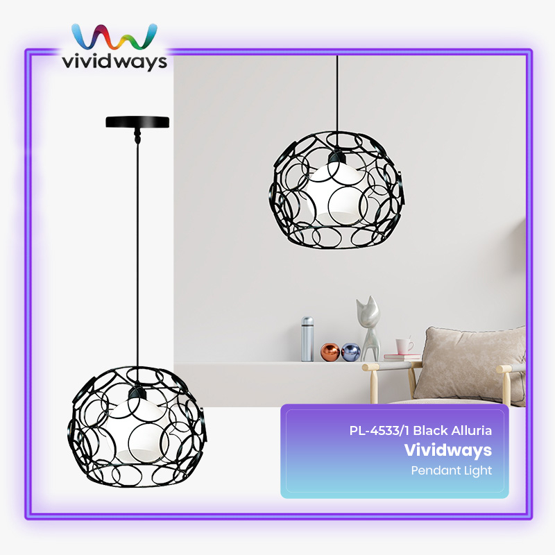 K2 VIVIDWAYS PENDANT LIGHT PL-4533/1 BLACK ALLURIA LAMPU GANTUNG ...