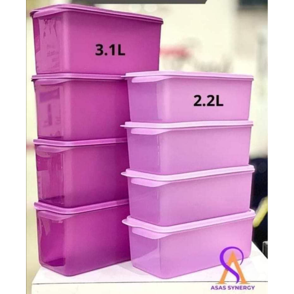 Tupperware Cool Stackable 2L / 1.3L Red food container Food storage Box ...