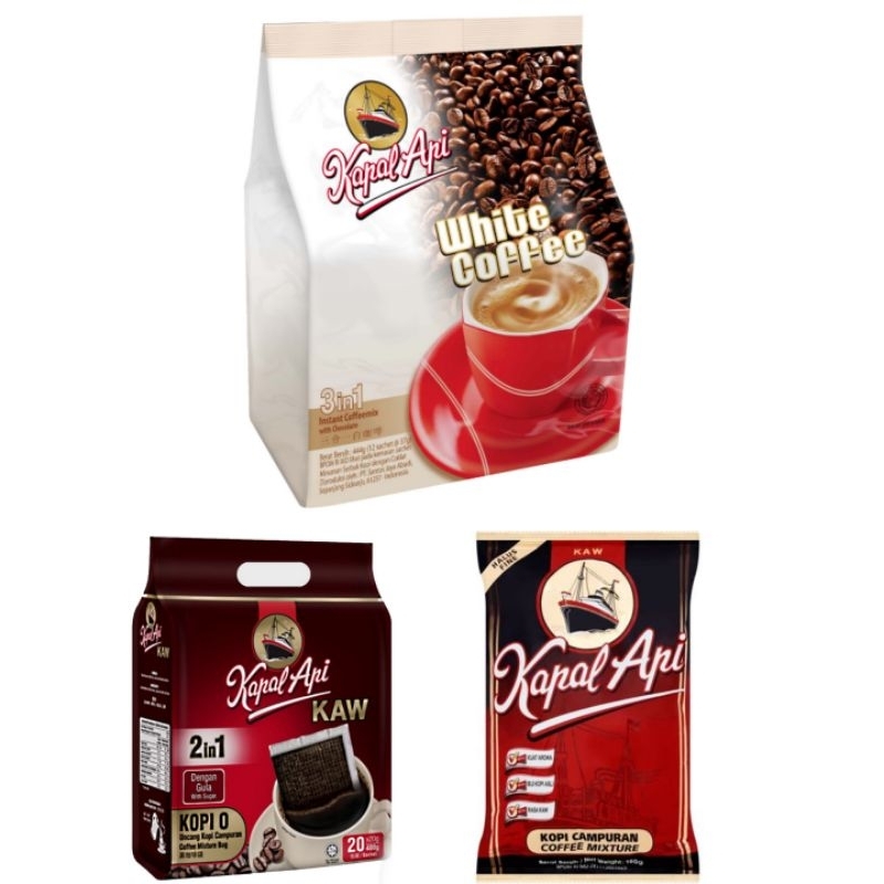 Kapal Api Kaw / White Coffee 3in1 15s × 37g / Kopi O 2in1 20s x 20g ...
