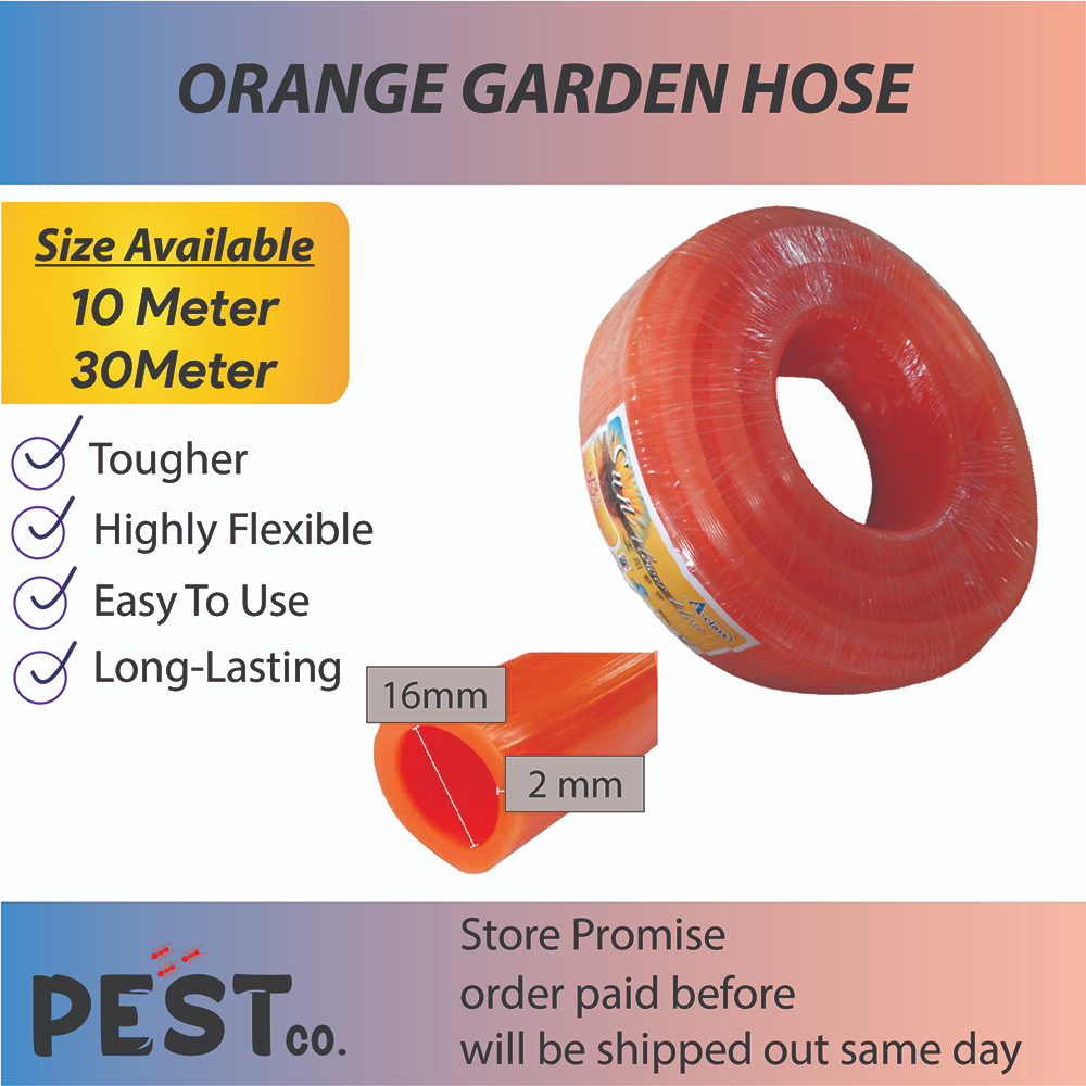 30M Orange Garden Hose 2mm / Paip / Hos Getah Oren Getah Paip Water ...