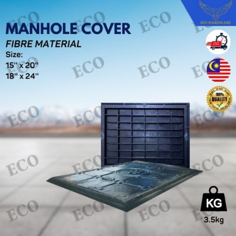 Buatan Malaysia 15" x 20"/18" x 24" Fiber Main Hole Cover/Fiberglass ...