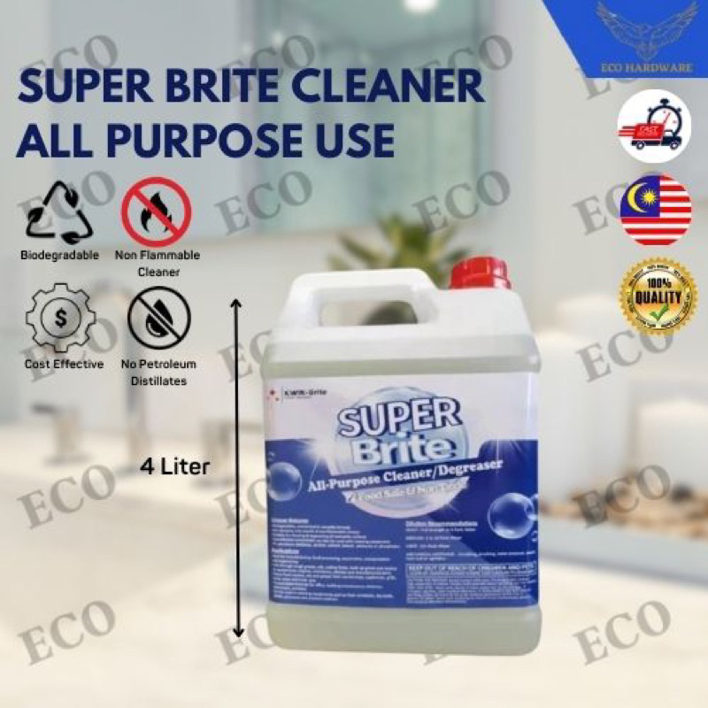 Made In Malaysia SUPER BRITE 4Liter Multi Purpose Cleaner & Degreaser ...