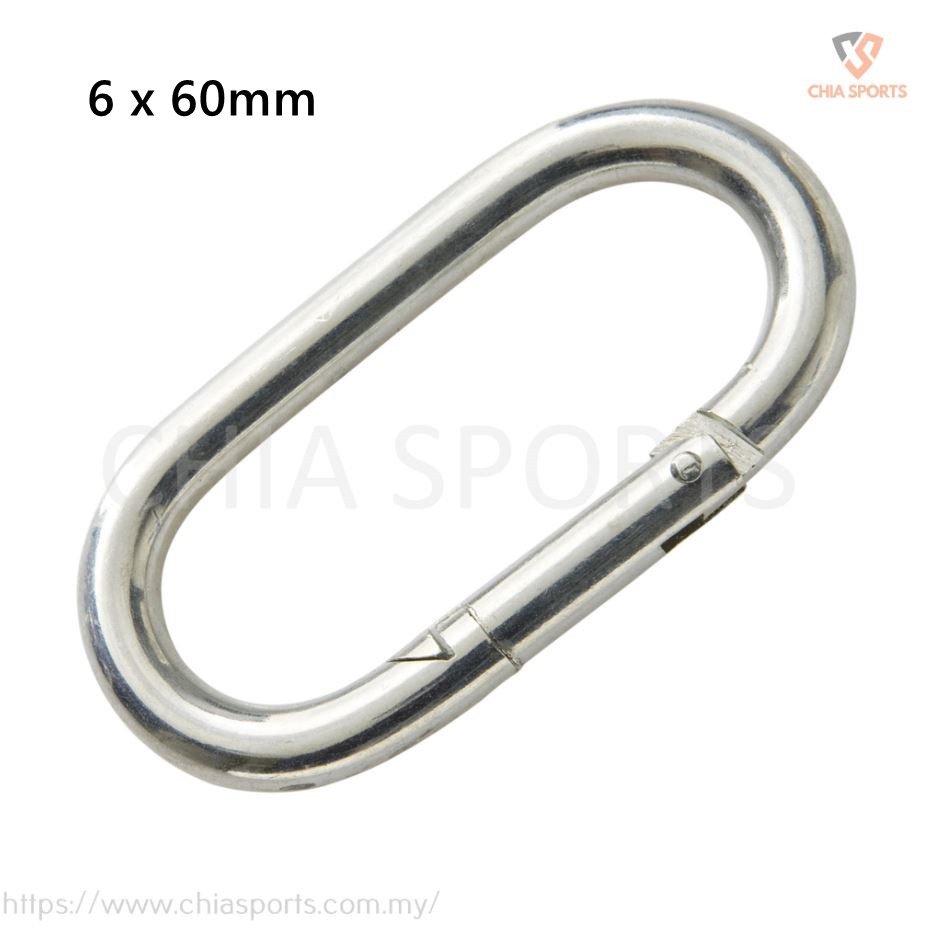 Oval Spring Snap Hook Carabiner 6 x 60mm M6 Hooks Fitness Lock Catch ...