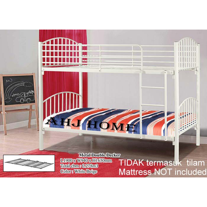 Double Decker Katil Besi Dua Tingkat Metal Bedroom Furniture Katil Besi ...