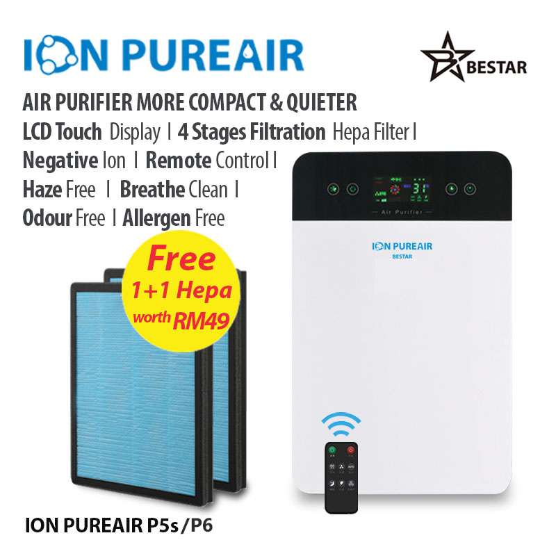 (1+1 Free Medical GradeH13 Hepa Filter)Air Purifier Hepa Filter ION PUREAIR P6/P4/P10(UV ...