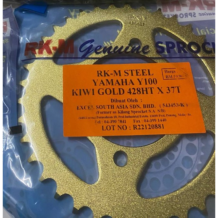 ORIGINAL RKM 428 SPROCKET ONLY LC135 / RXZ SPOKET GOLD | Shopee Malaysia